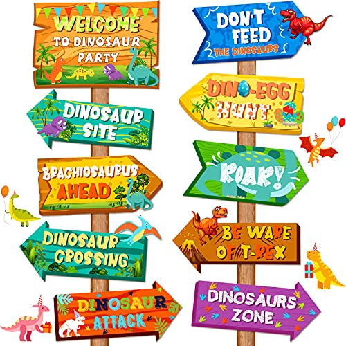 20 pcs Dinosaur Party Decoration Signs with Beware of Dinosaur Cutouts ...